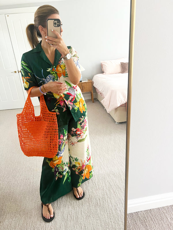 Deer Ruby - Raffia bag orange - The Slow Mode